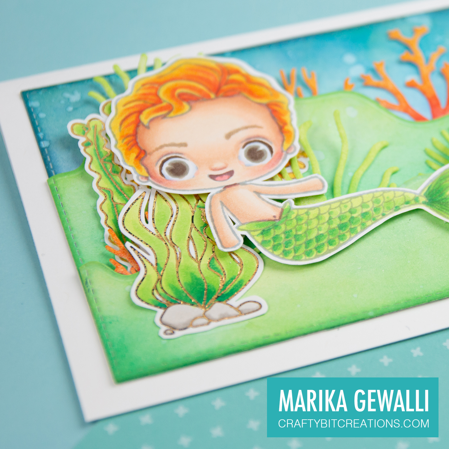 Merman Scene Card Tutorial – Under the Sea Bundle – Craftybit Creations